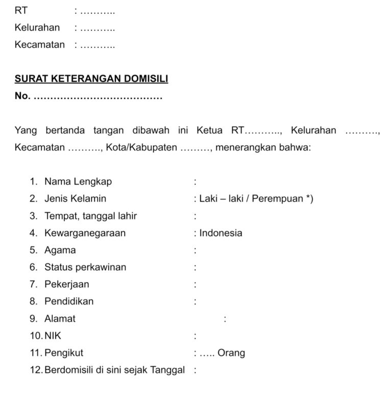 Contoh Surat Keterangan Domisili serta Syarat dan Tips Membuatnya ...