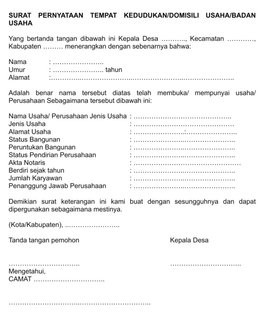 Contoh Surat Keterangan Domisili serta Syarat dan Tips Membuatnya ...