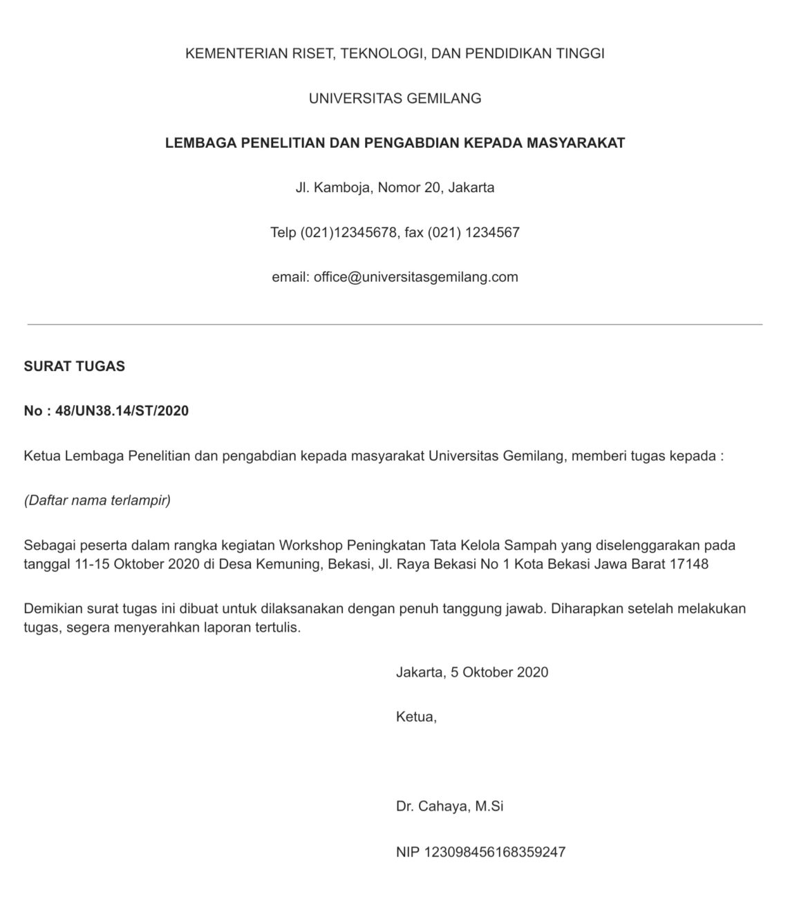 Surat Dinas: Definisi, Jenis, Fungsi, Struktur dan 4 Contoh-Nya ...