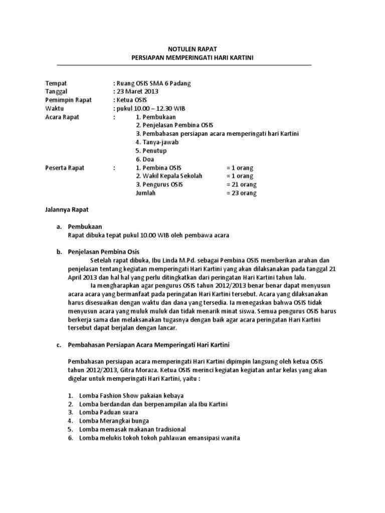 Contoh Notula Rapat: Struktur dan Cara Membuatnya – Gramedia Literasi